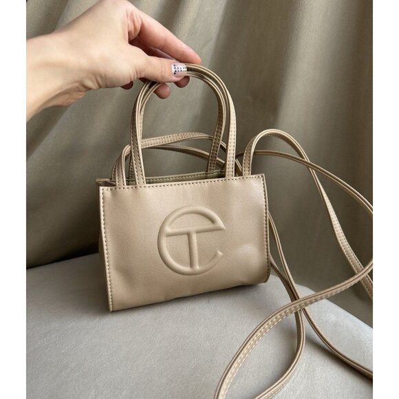 Telfar | Bags | Beige Mini Telfar Vegan Cream Leather Shopping Bag ...